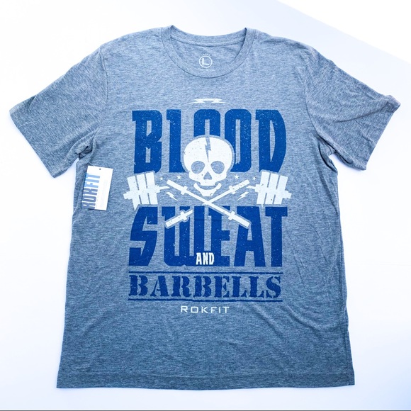 Rokfit | Shirts | Rokfit Blood Sweat Barbells Athletic Shirt L | Poshmark